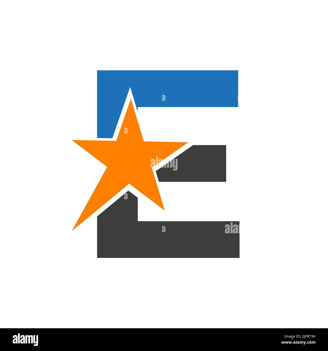 Letter E Negative Space Star Logo Vector Template. Minimal Star Symbol ...