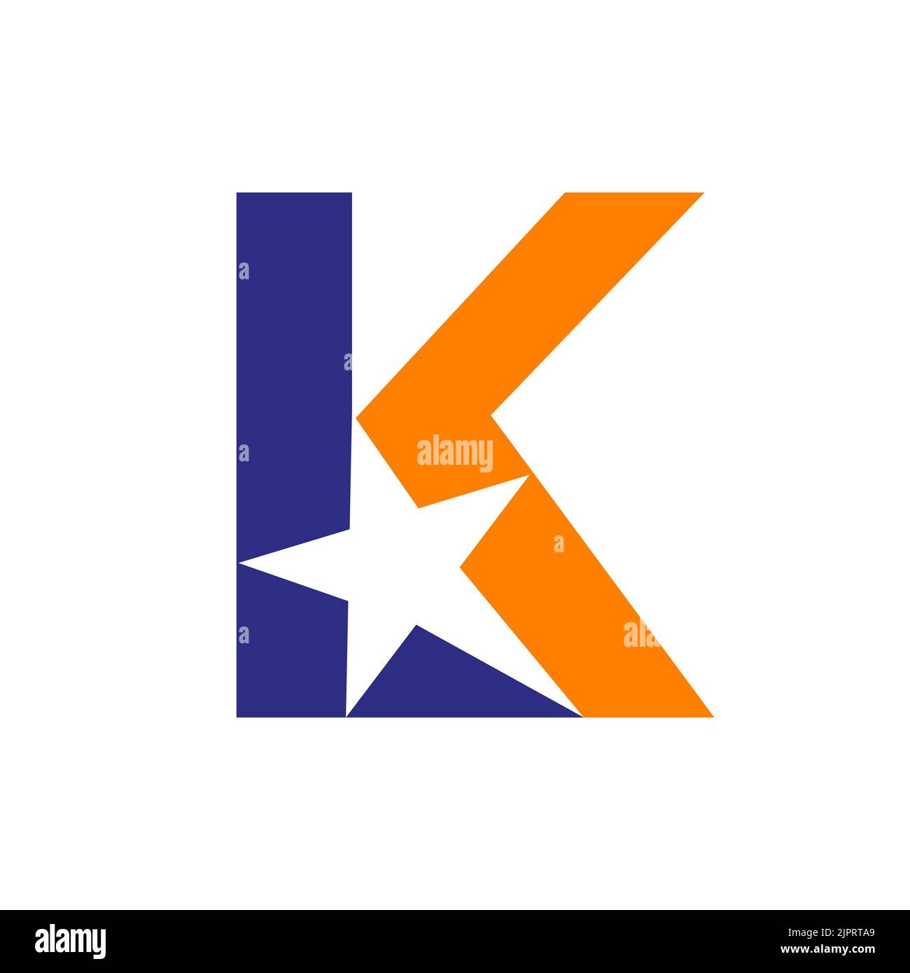 Letter K Negative Space Star Logo Vector Template. Minimal Star Symbol ...