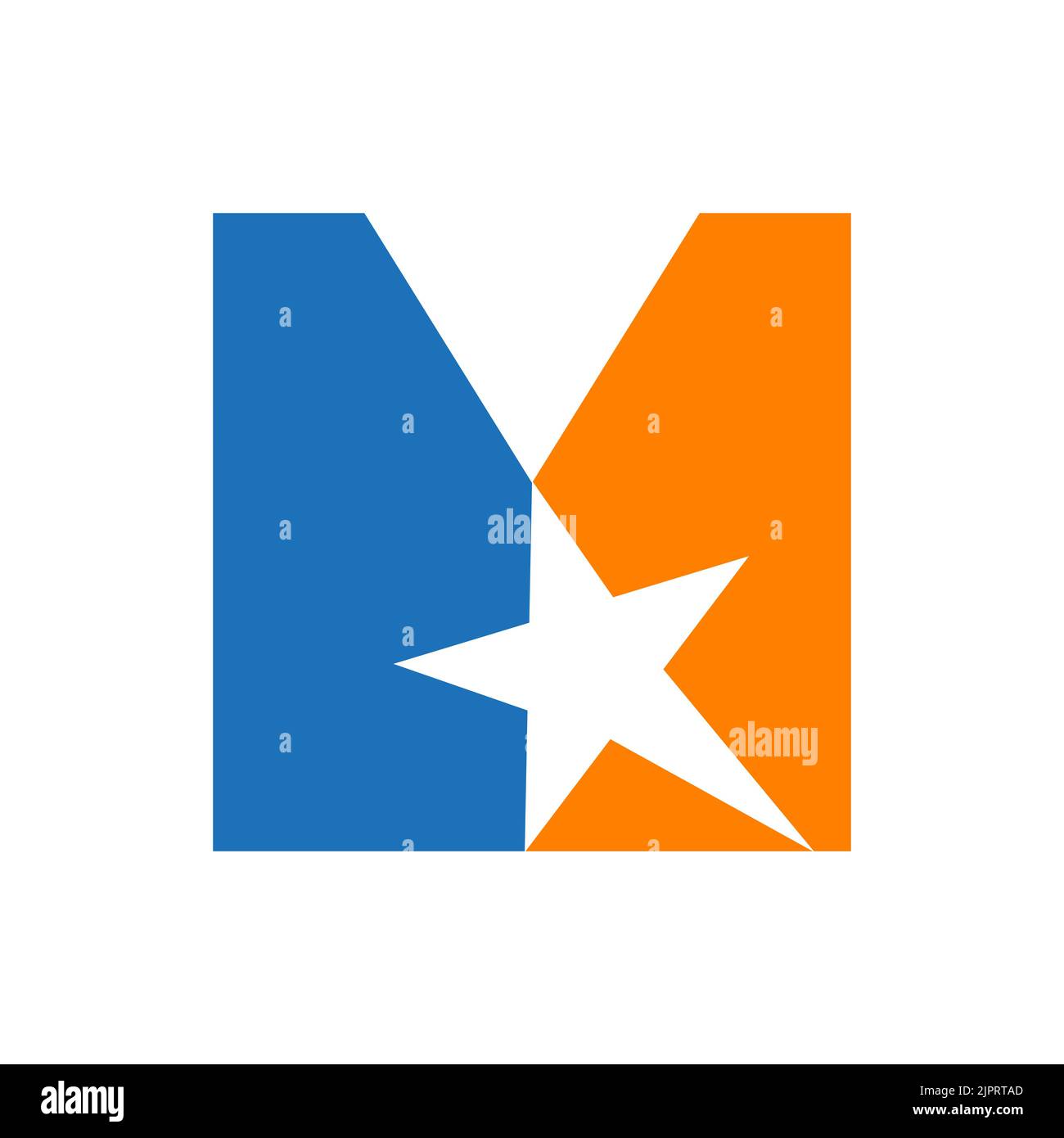 Letter M Negative Space Star Logo Vector Template. Minimal Star Symbol ...