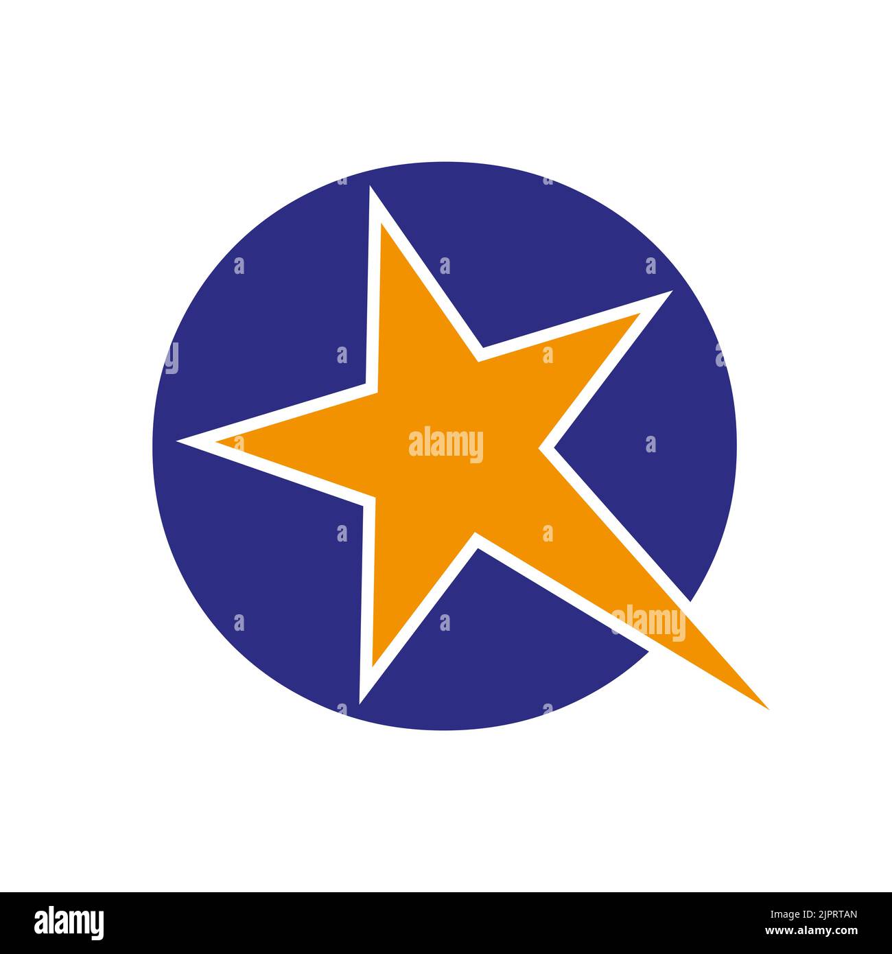 Letter O Negative Space Star Logo Vector Template. Minimal Star Symbol ...