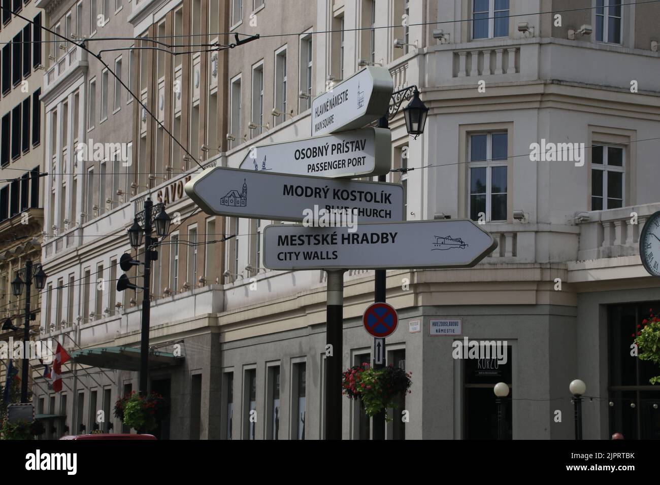 street signs in Bratislava Stock Photo - Alamy
