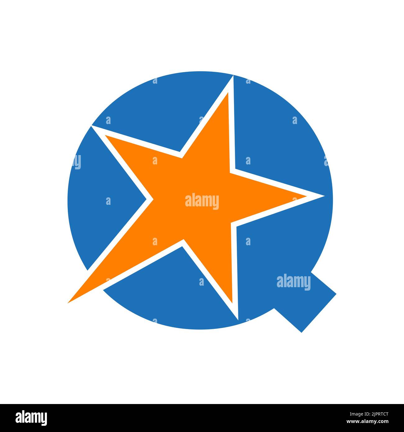 Letter Q Negative Space Star Logo Vector Template. Minimal Star Symbol ...