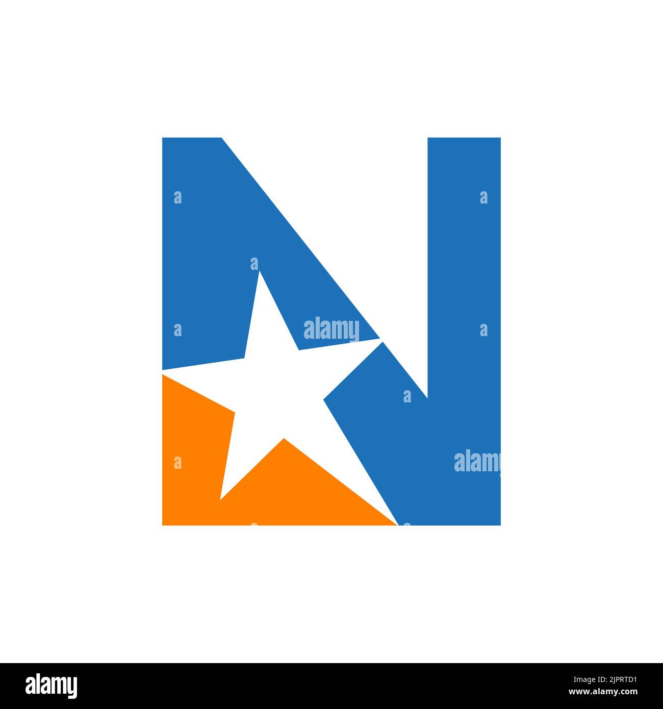 Letter N Negative Space Star Logo Vector Template. Minimal Star Symbol ...