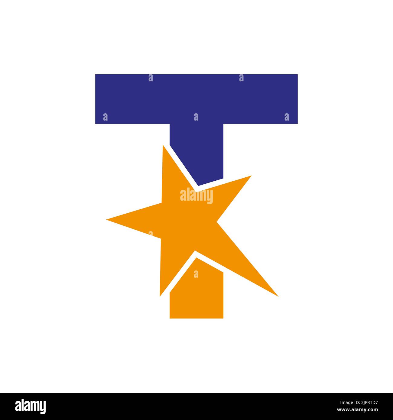 Letter T Negative Space Star Logo Vector Template. Minimal Star Symbol ...