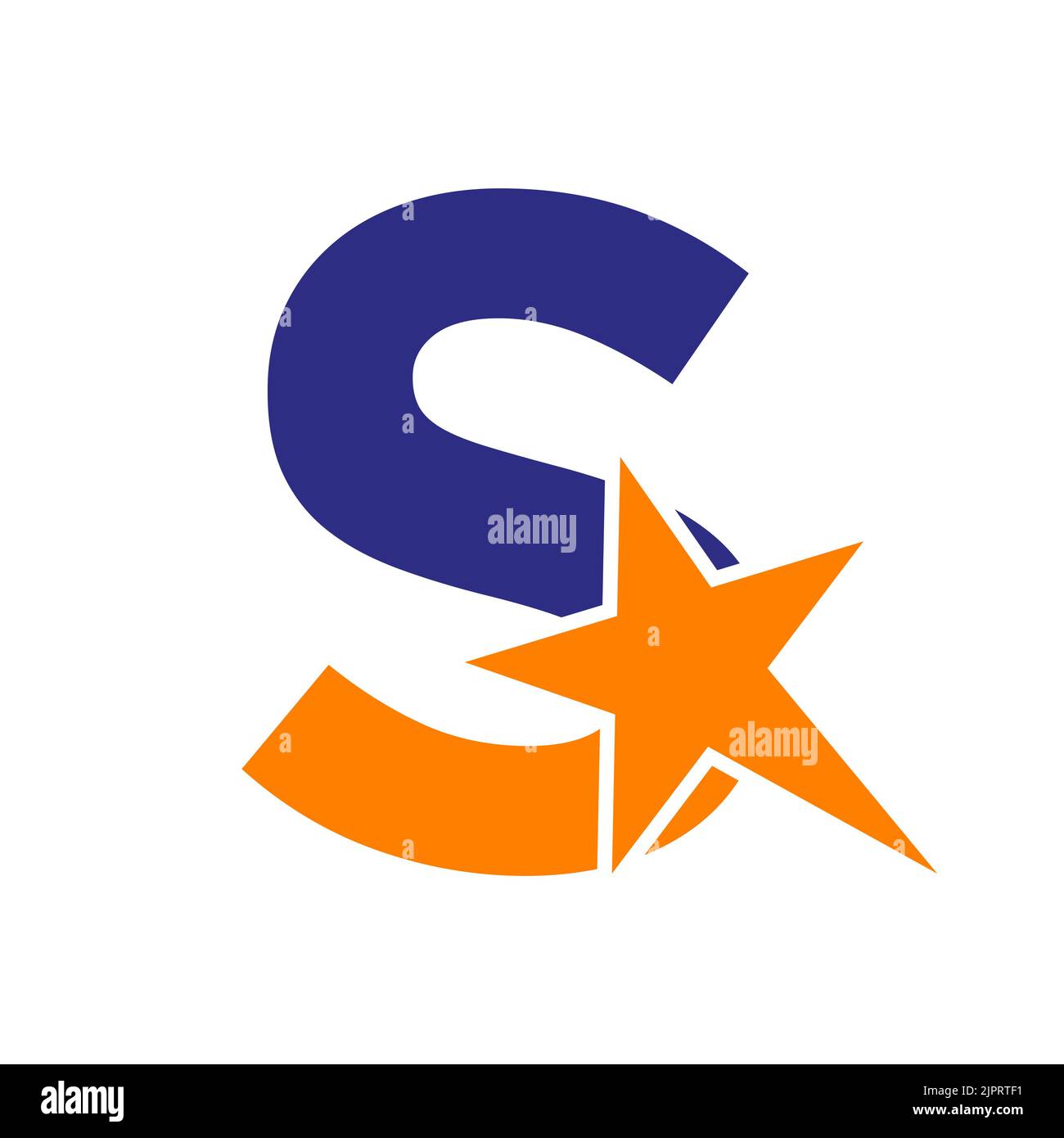 Letter S Negative Space Star Logo Vector Template. Minimal Star Symbol ...