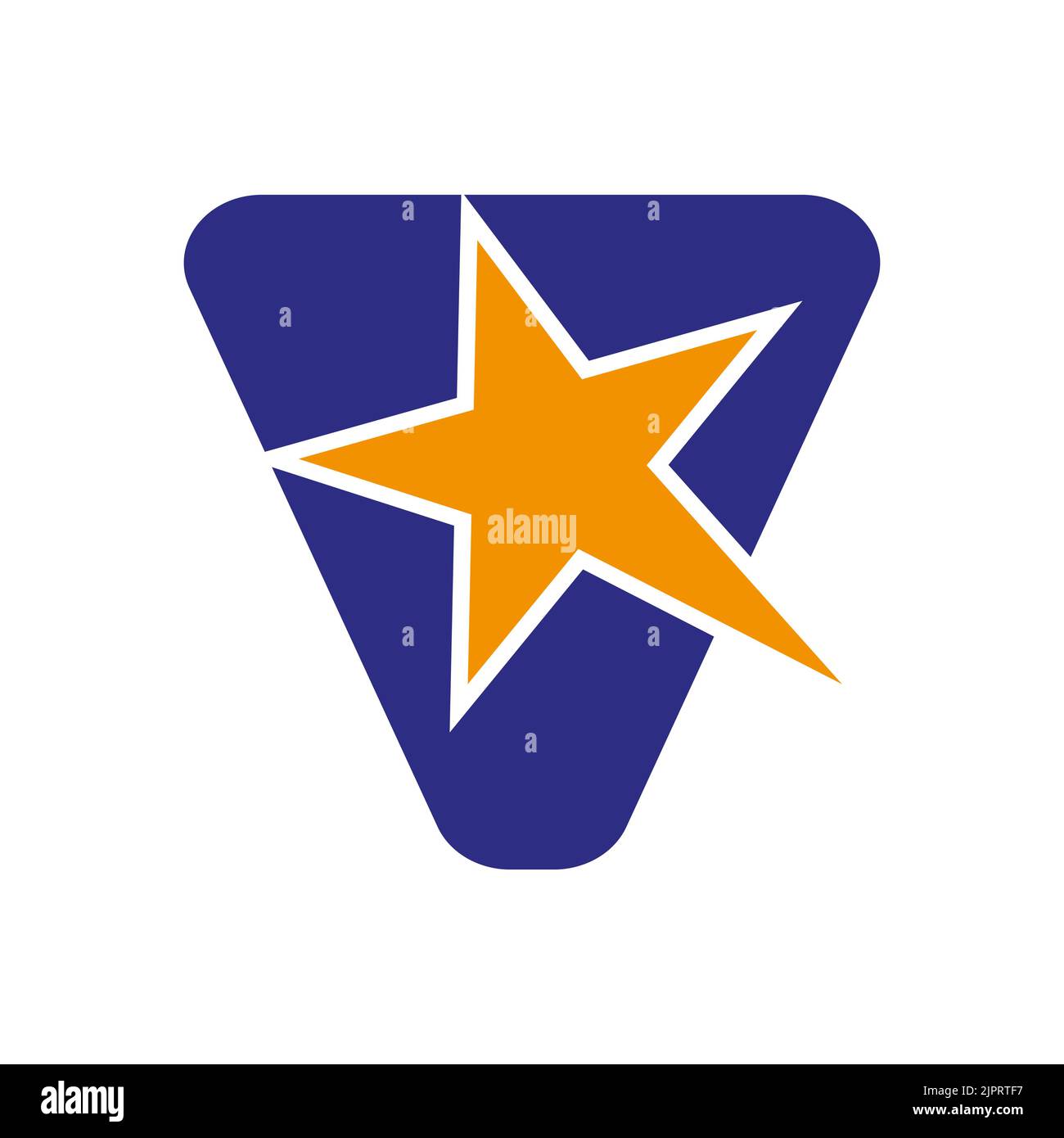 Letter V Negative Space Star Logo Vector Template. Minimal Star Symbol ...