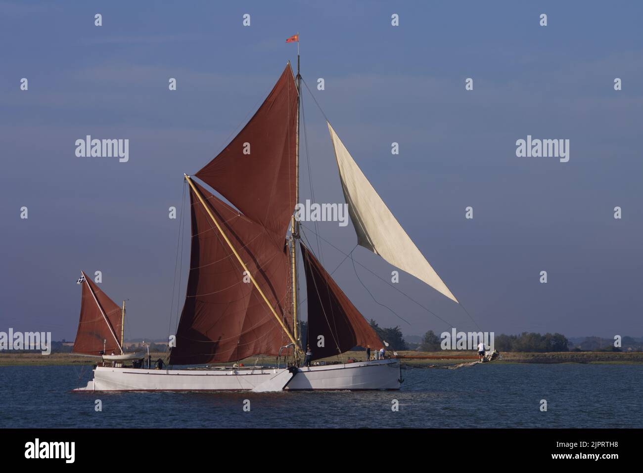 The Thames Sailing Barge Niagara in full sail on the Blackwater Estuary ...
