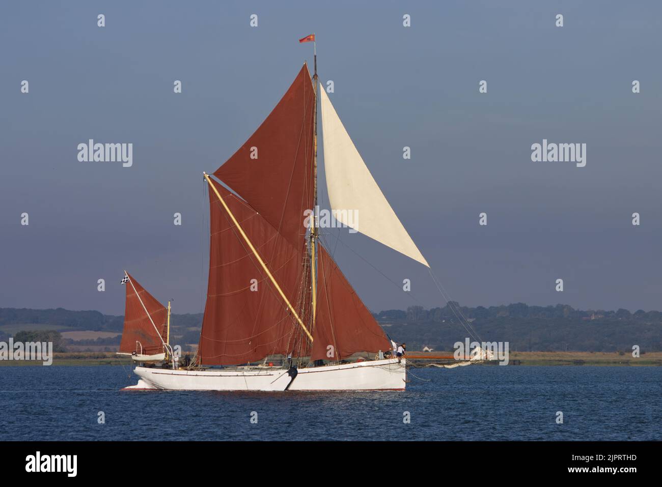 The Thames Sailing Barge Niagara in full sail on the Blackwater Estuary ...