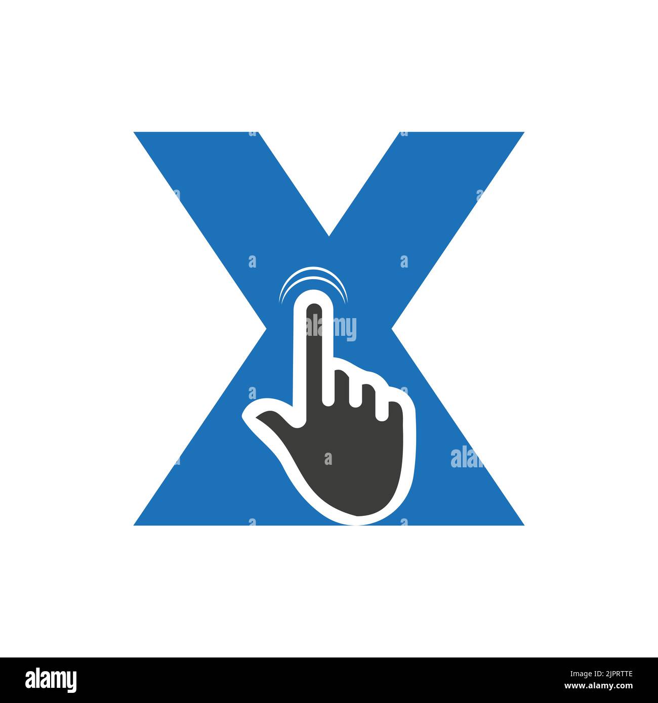 Letter X Finger Click Logo Vector Template Concept For Technology ...