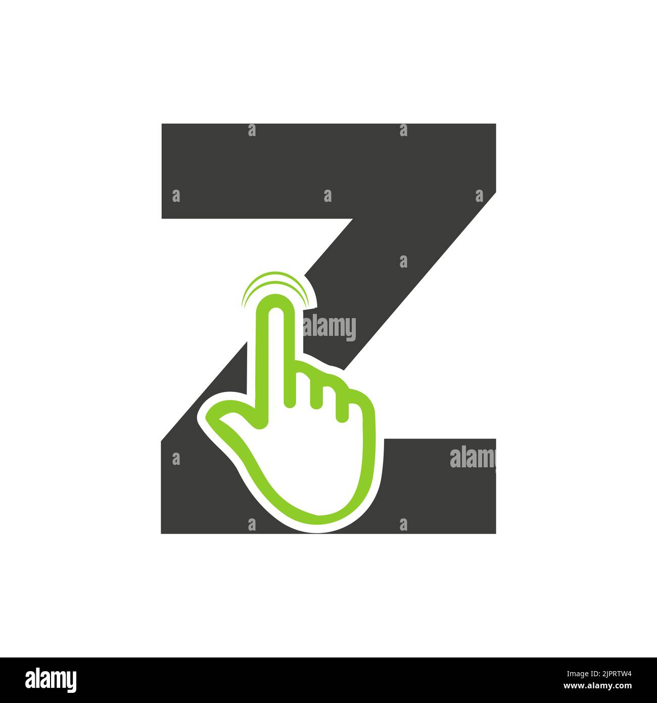 Letter Z Finger Click Logo Vector Template Concept For Technology ...