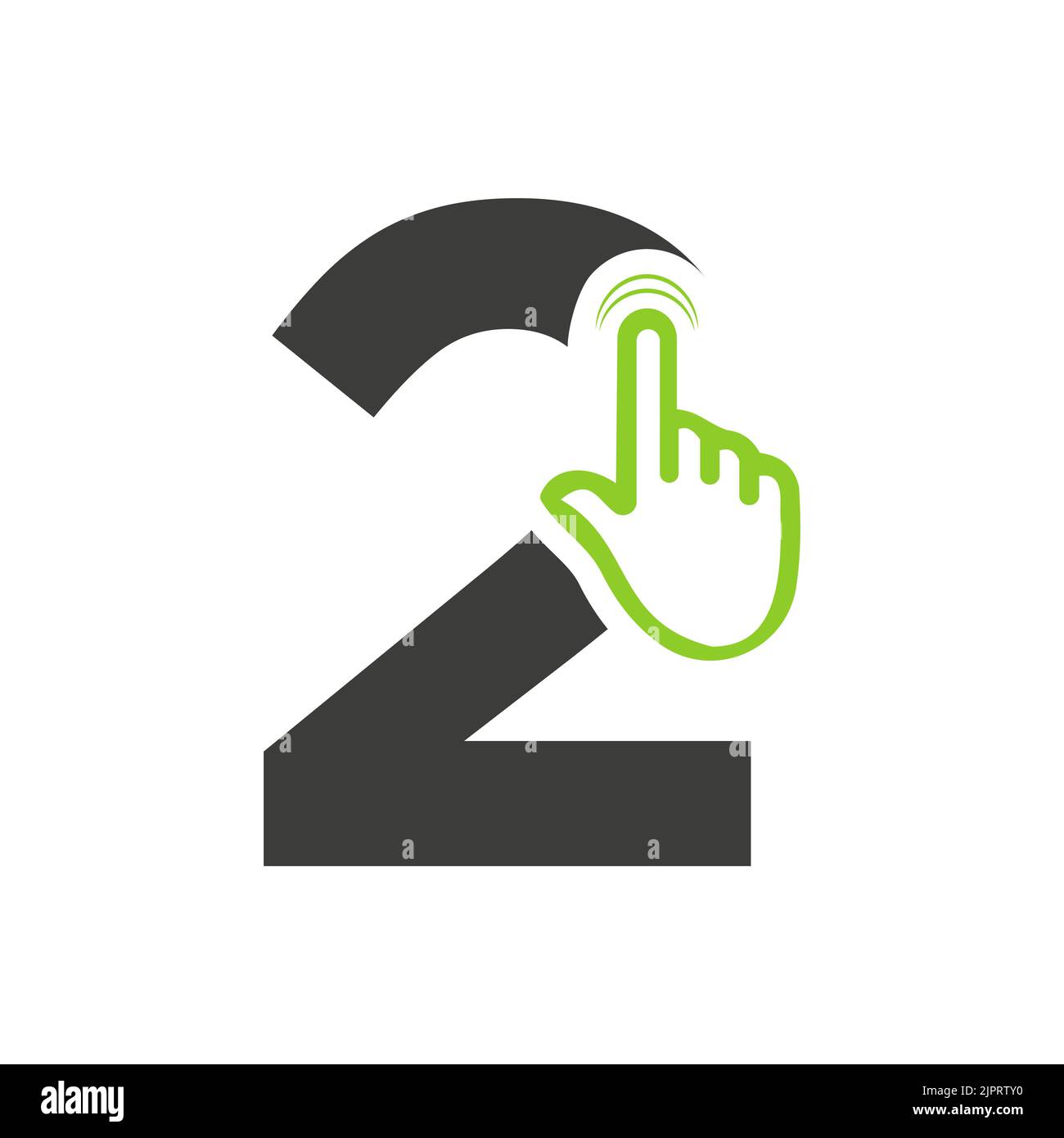 Letter 2 Finger Click Logo Vector Template Concept For Technology ...