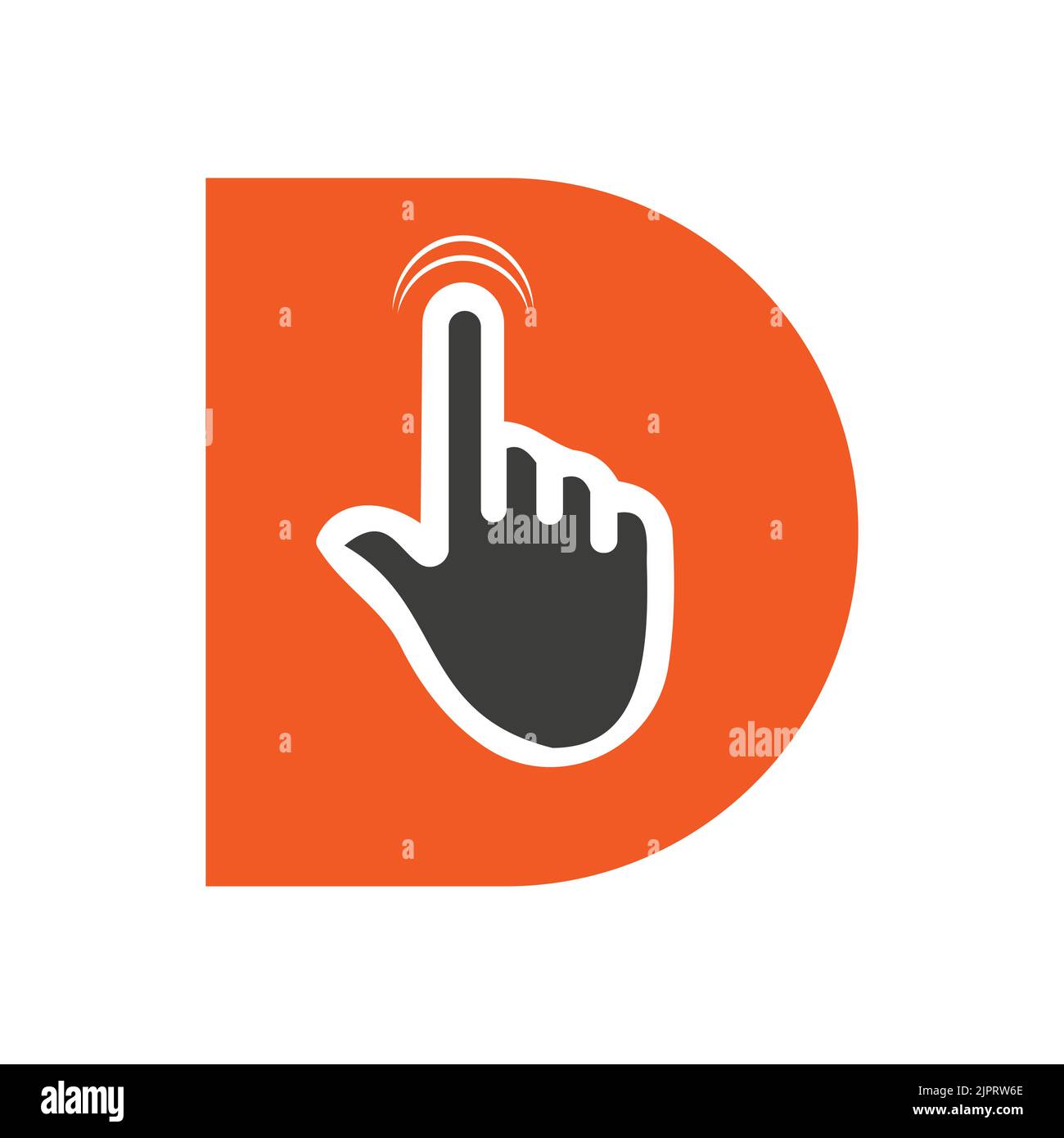 Letter D Finger Click Logo Vector Template Concept For Technology ...