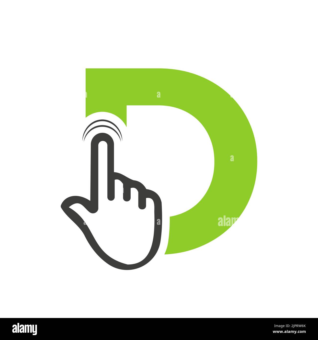 Letter D Finger Click Logo Vector Template Concept For Technology ...