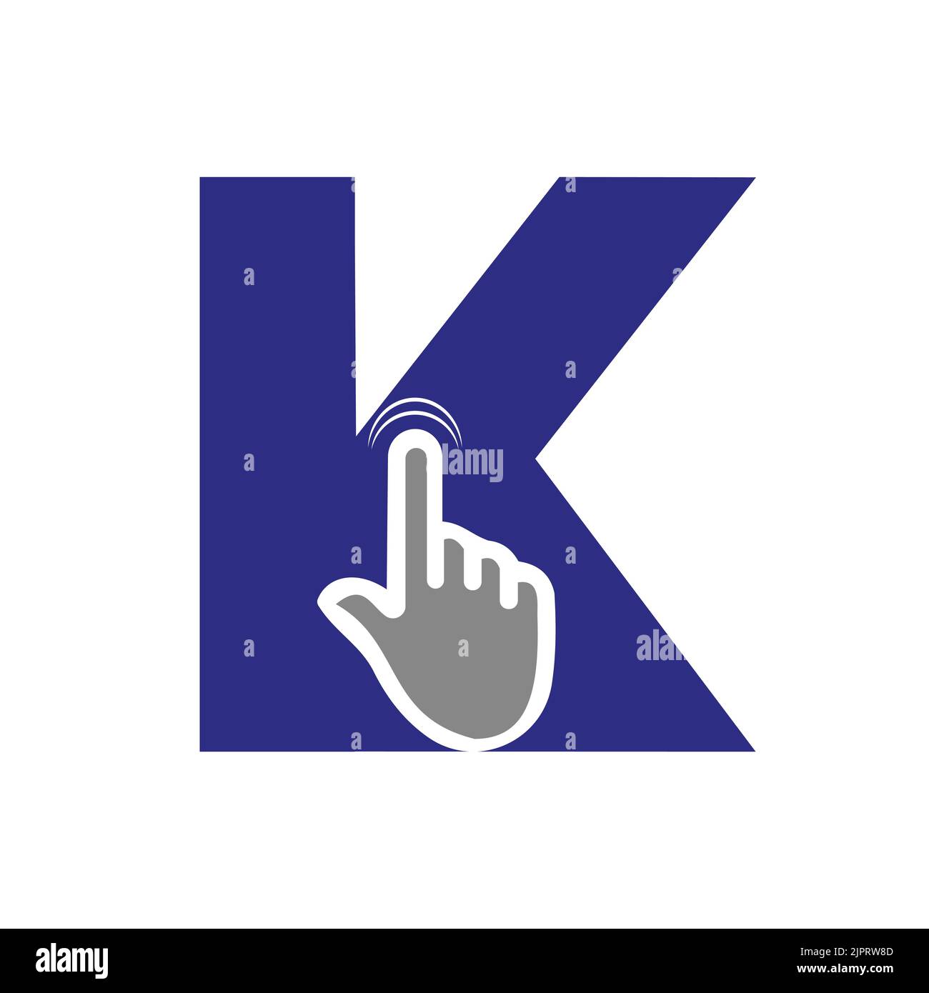 Letter K Finger Click Logo Vector Template Concept For Technology ...