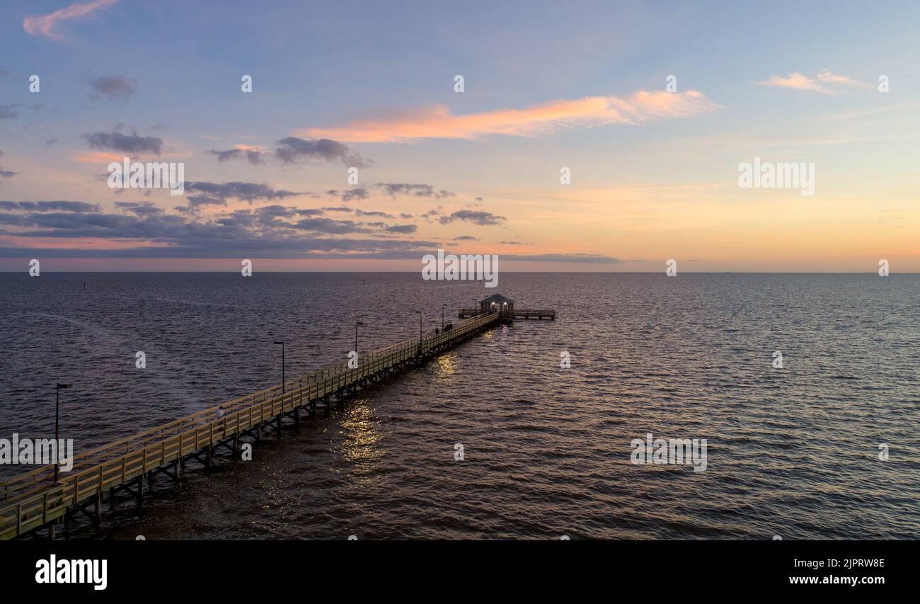 The Biloxi, Mississippi waterfront at sunset Stock Photo - Alamy
