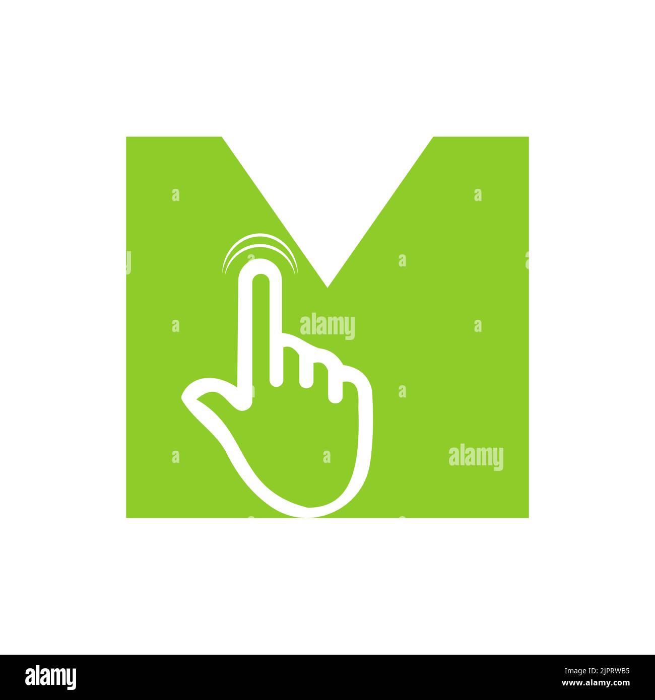 Letter M Finger Click Logo Vector Template Concept For Technology ...