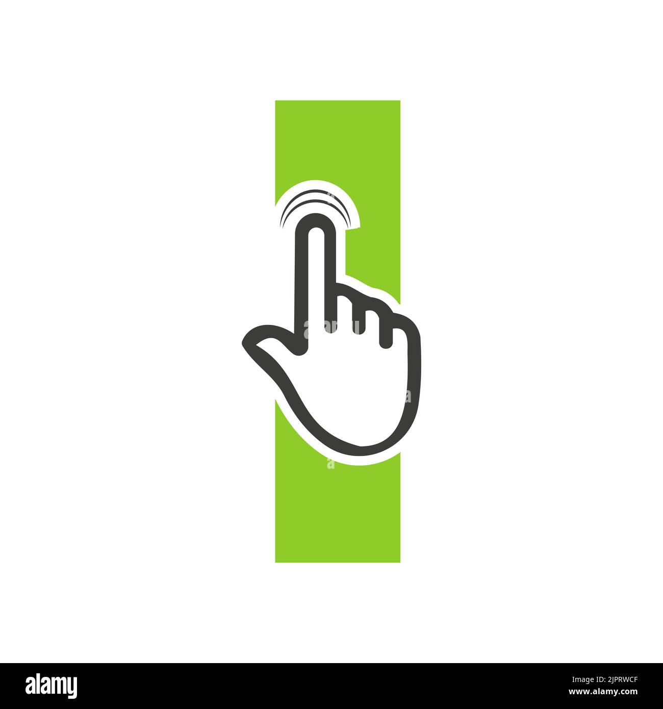 Letter I Finger Click Logo Vector Template Concept For Technology ...