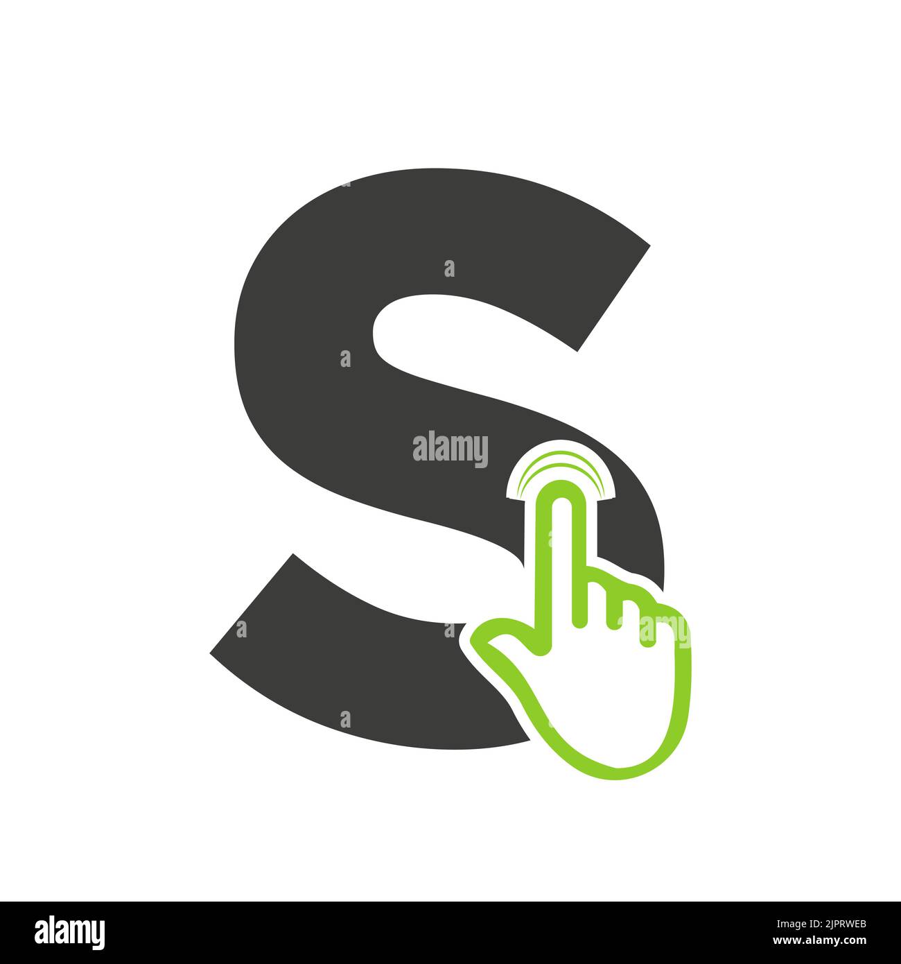 Letter S Finger Click Logo Vector Template Concept For Technology ...