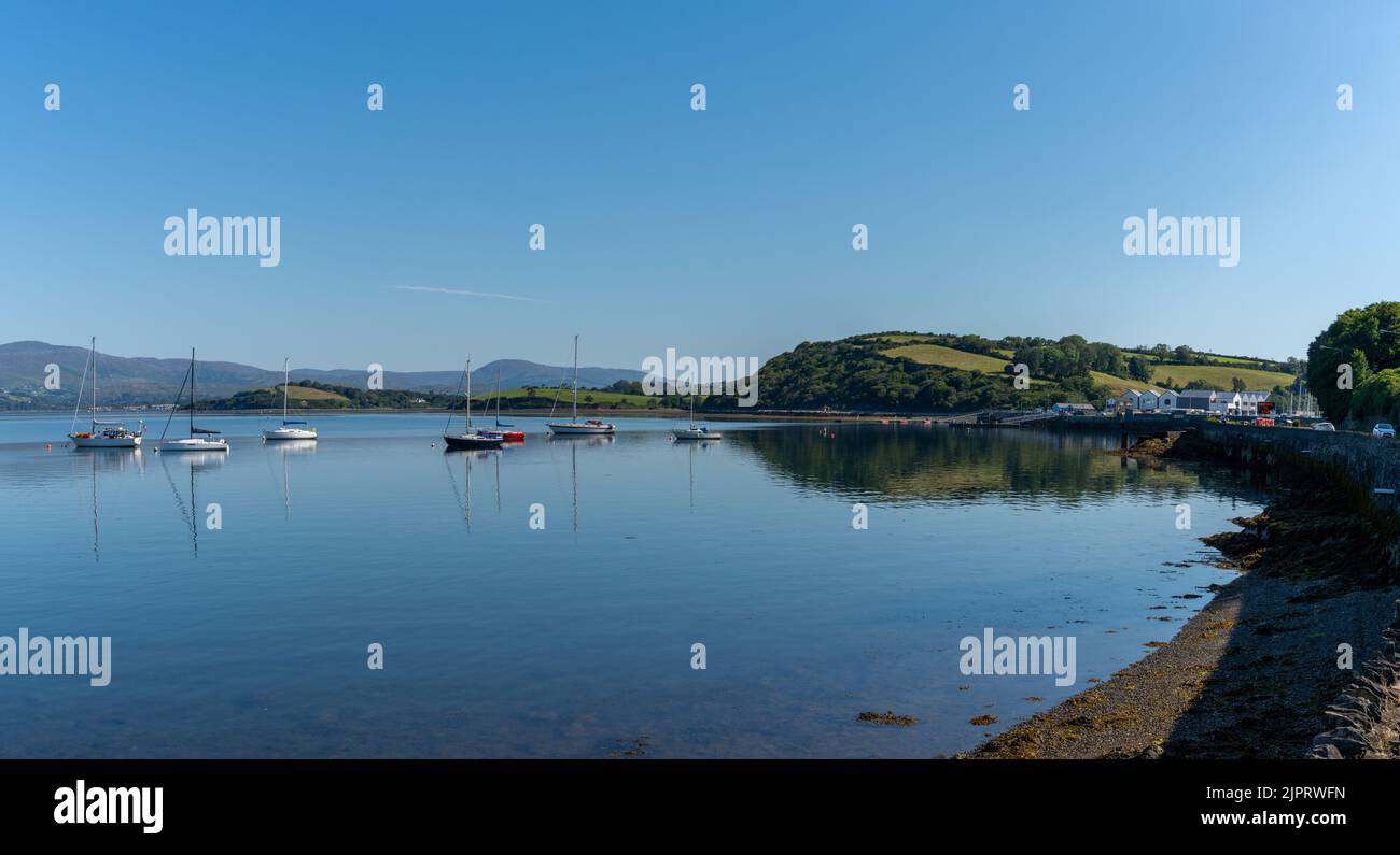 Bantry, Ireland -12 August, 2022: many sailboats anchored in the calm ...
