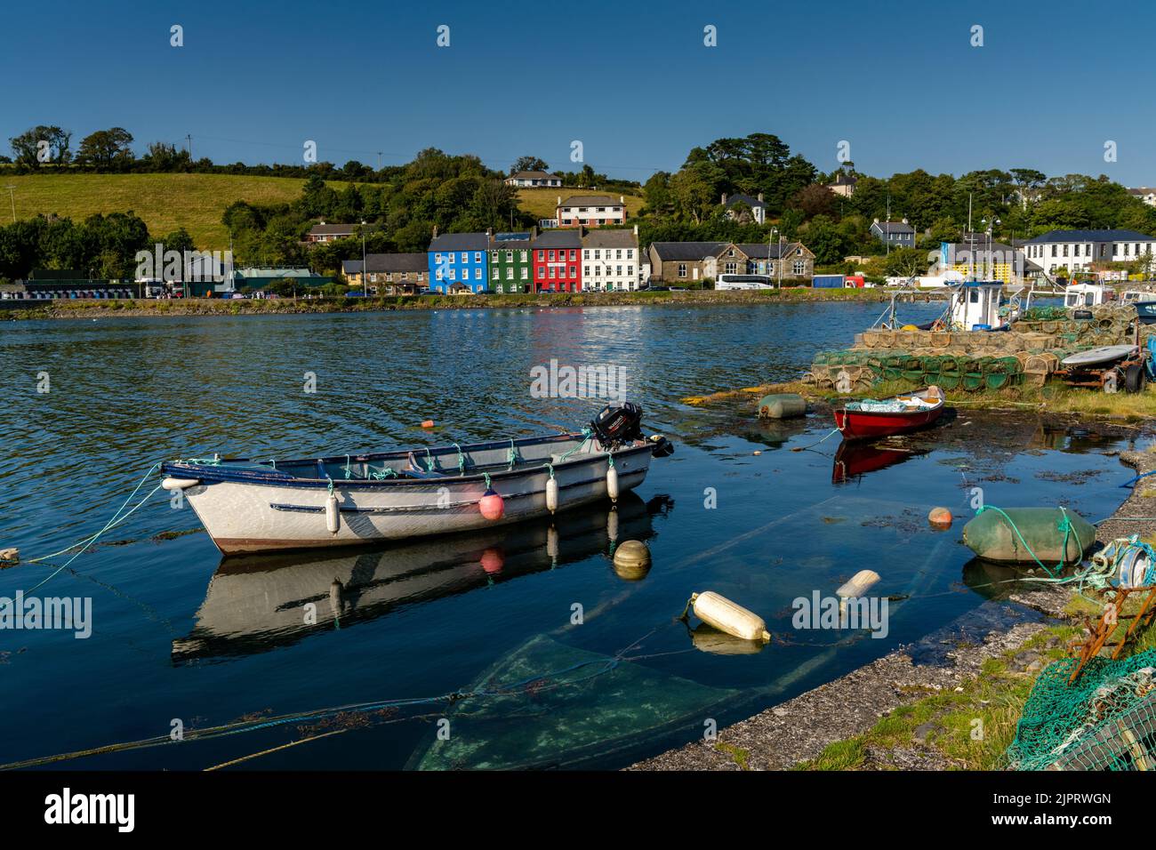 Bantry, Ireland -12 August, 2022: small wooden rowboats and fishing ...