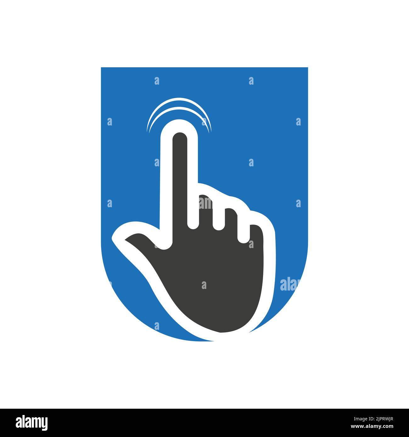 Letter U Finger Click Logo Vector Template Concept For Technology ...