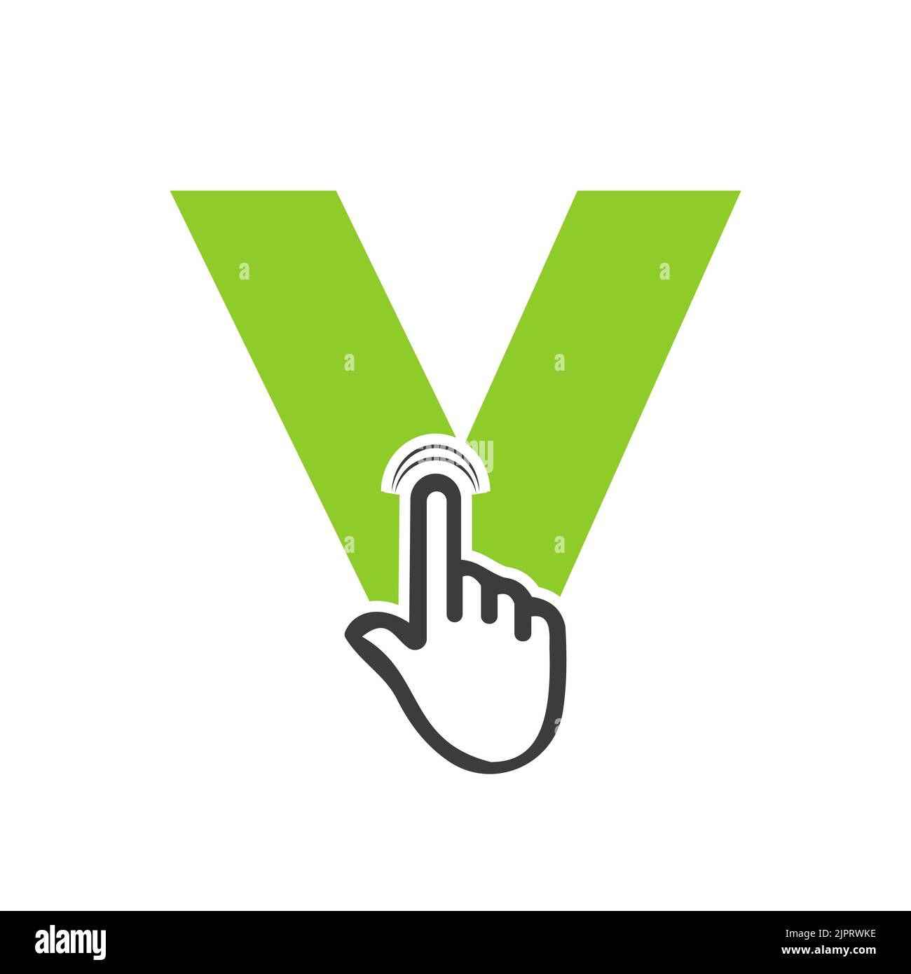 Letter V Finger Click Logo Vector Template Concept For Technology ...