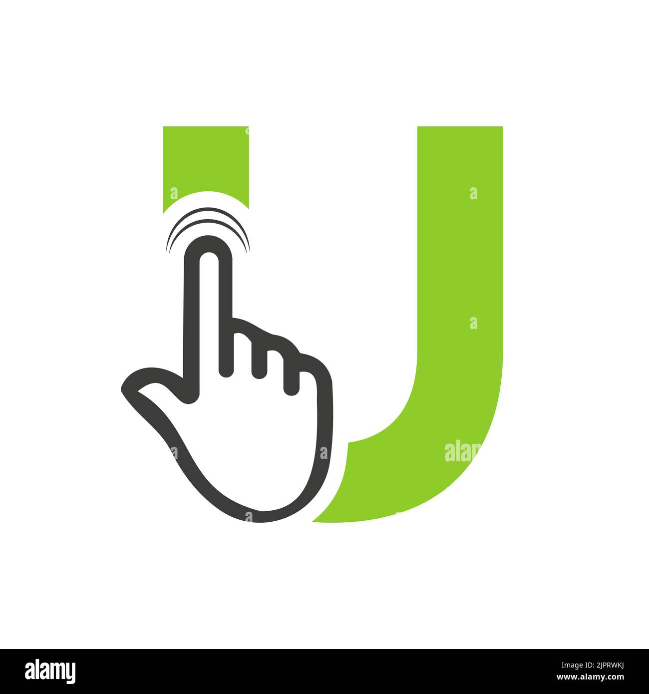 Letter U Finger Click Logo Vector Template Concept For Technology ...