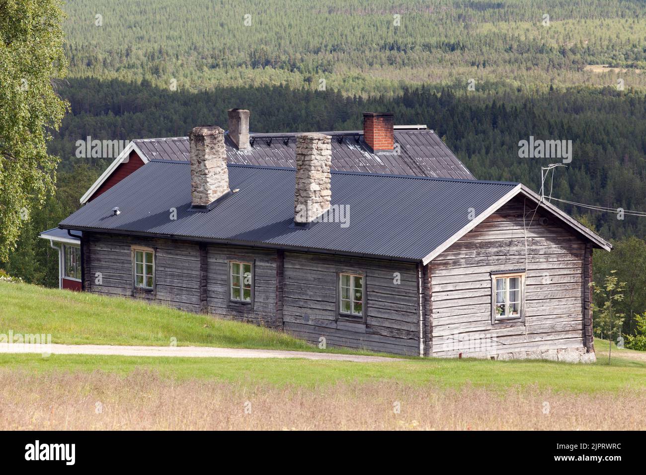 RURAL COUNTY, SWEDEN ON JULY 2016. Old wooden homestead Rustic ...