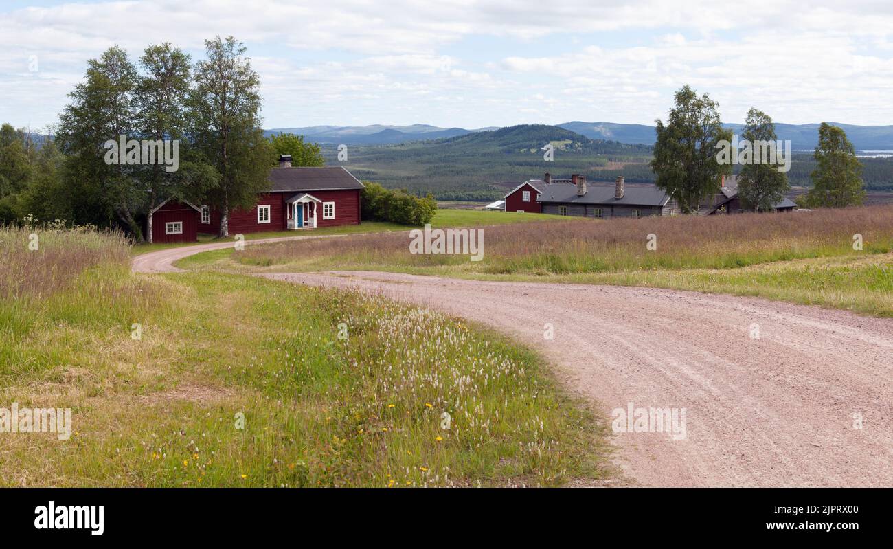 RURAL COUNTY, SWEDEN ON JULY 07, 2016. View of a country road in the ...