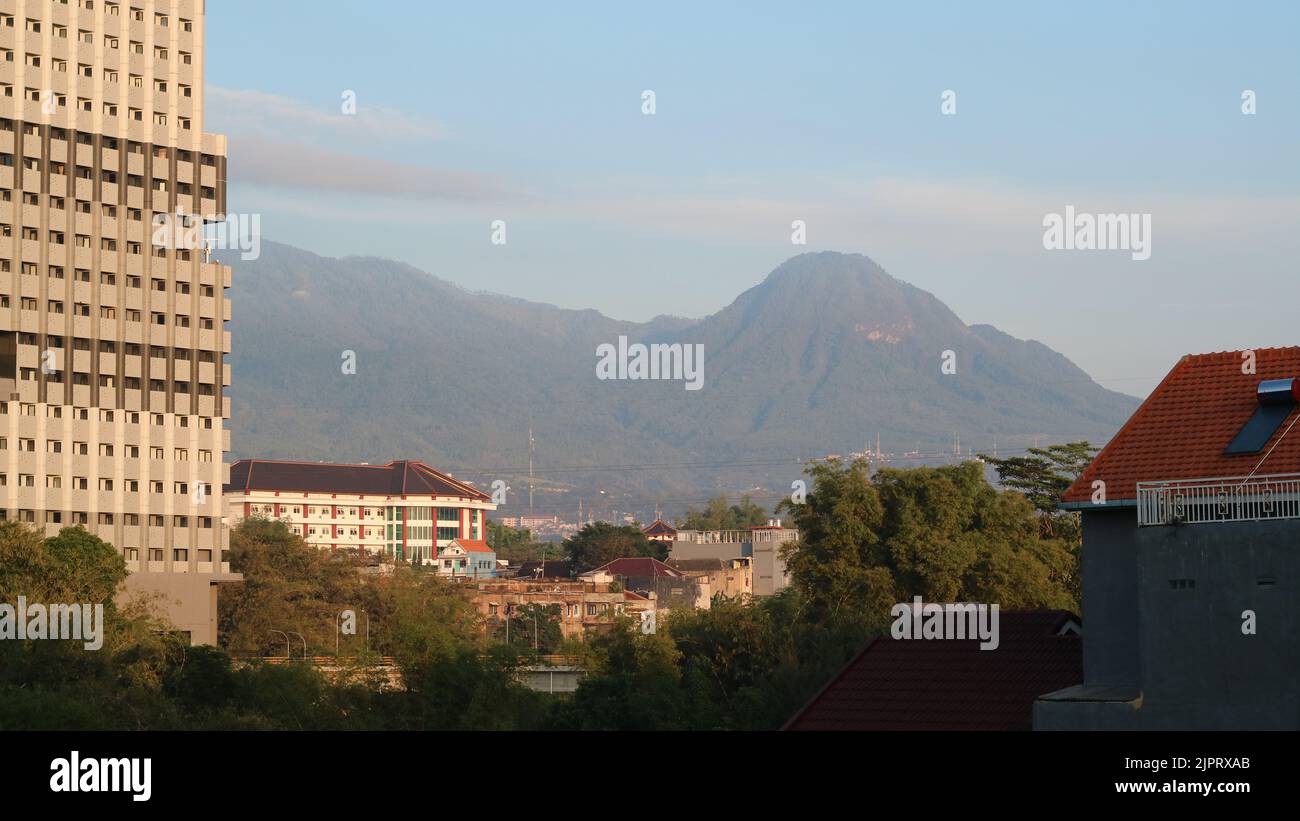 In the morning, you can see apartments next to residents' houses and ...