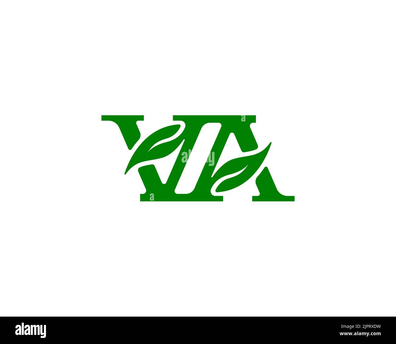 A simple and minimalistic logo design of letters V and A isolated on a ...