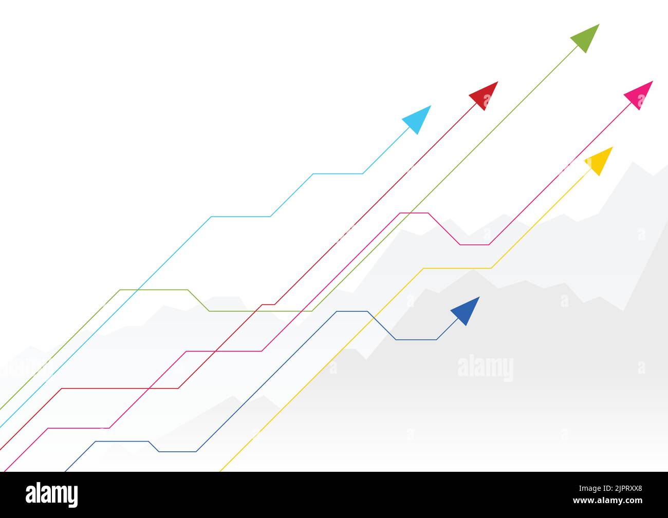 Bright growing financial graph design with arrows. Vector tech ...