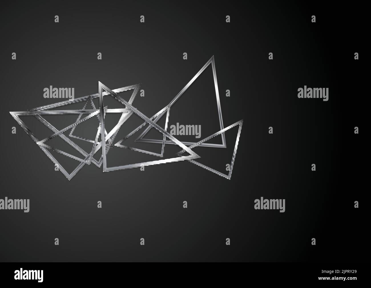 Abstract silver metallic triangles on black background. Tech vector design Stock Vector Image ...