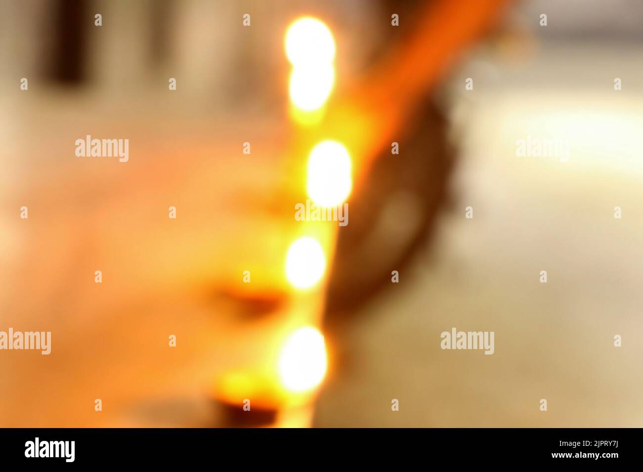 Diwali Festival of Lights. Bookeh of clay lamps (deepa) that Indians ...