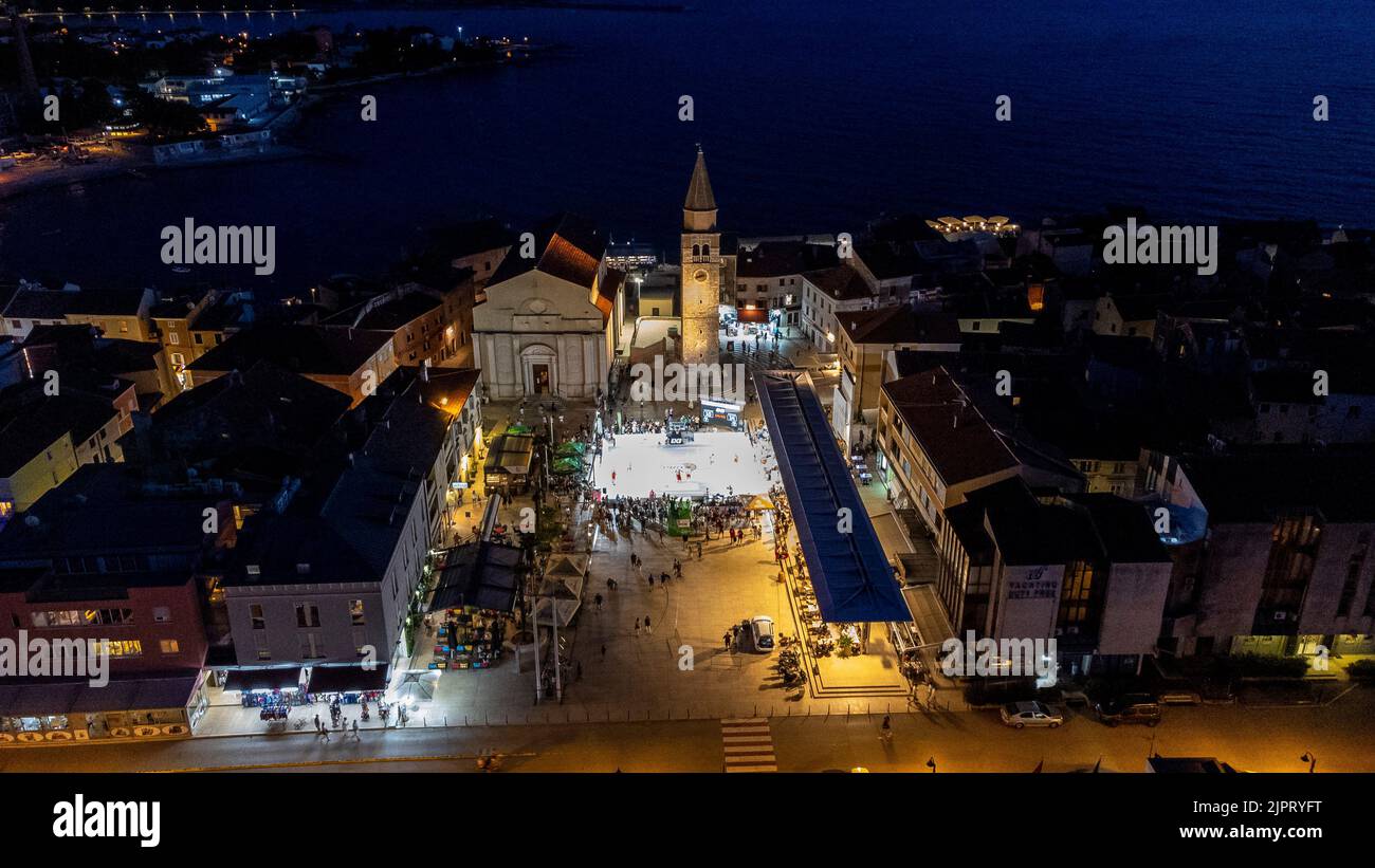 Aerial view of basketball court during a Pro 3x3 Croatia Tour as part of FIBA 3x3 Quest ...