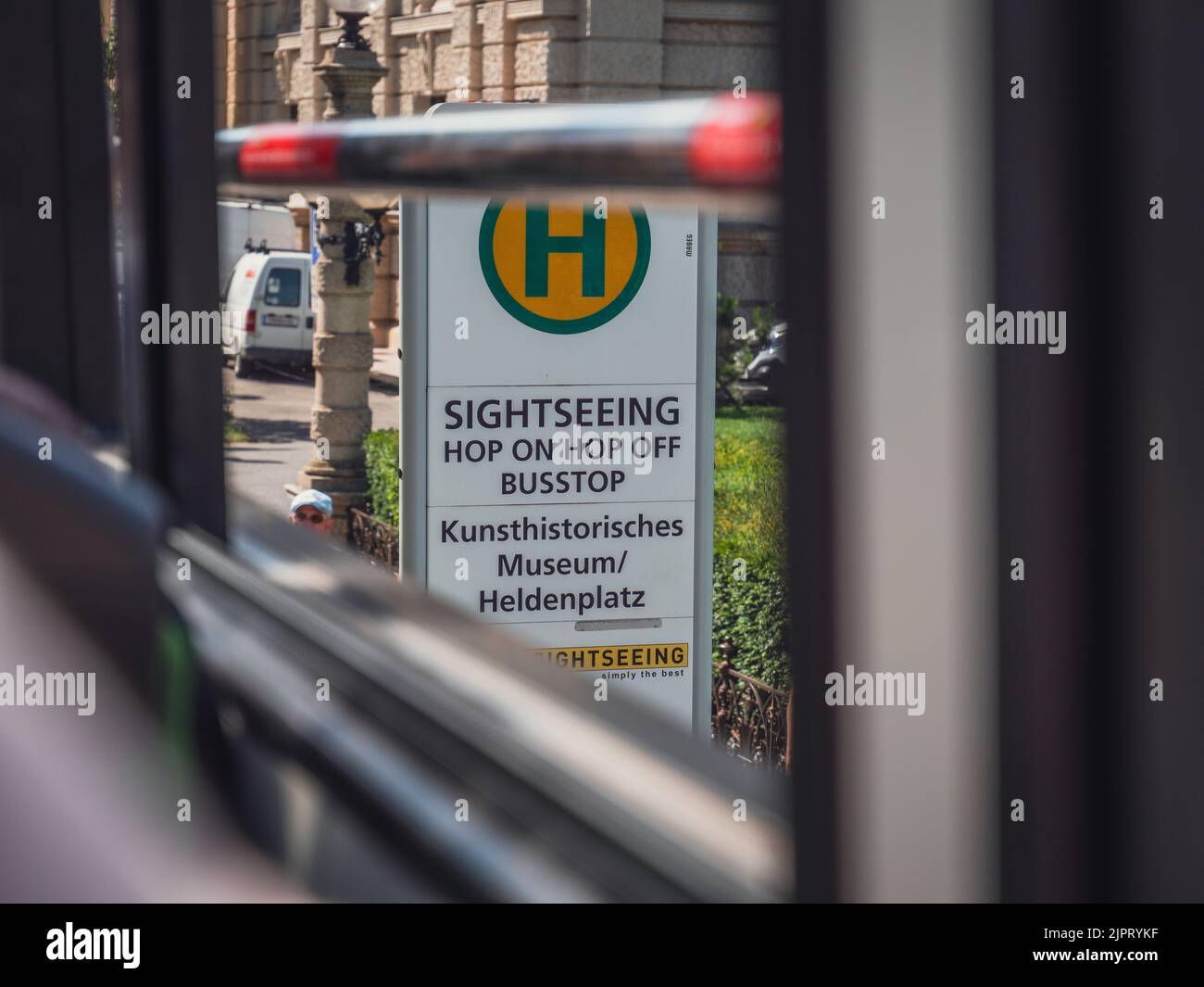 A closeup shot of a sightseeing bus sign Stock Photo - Alamy