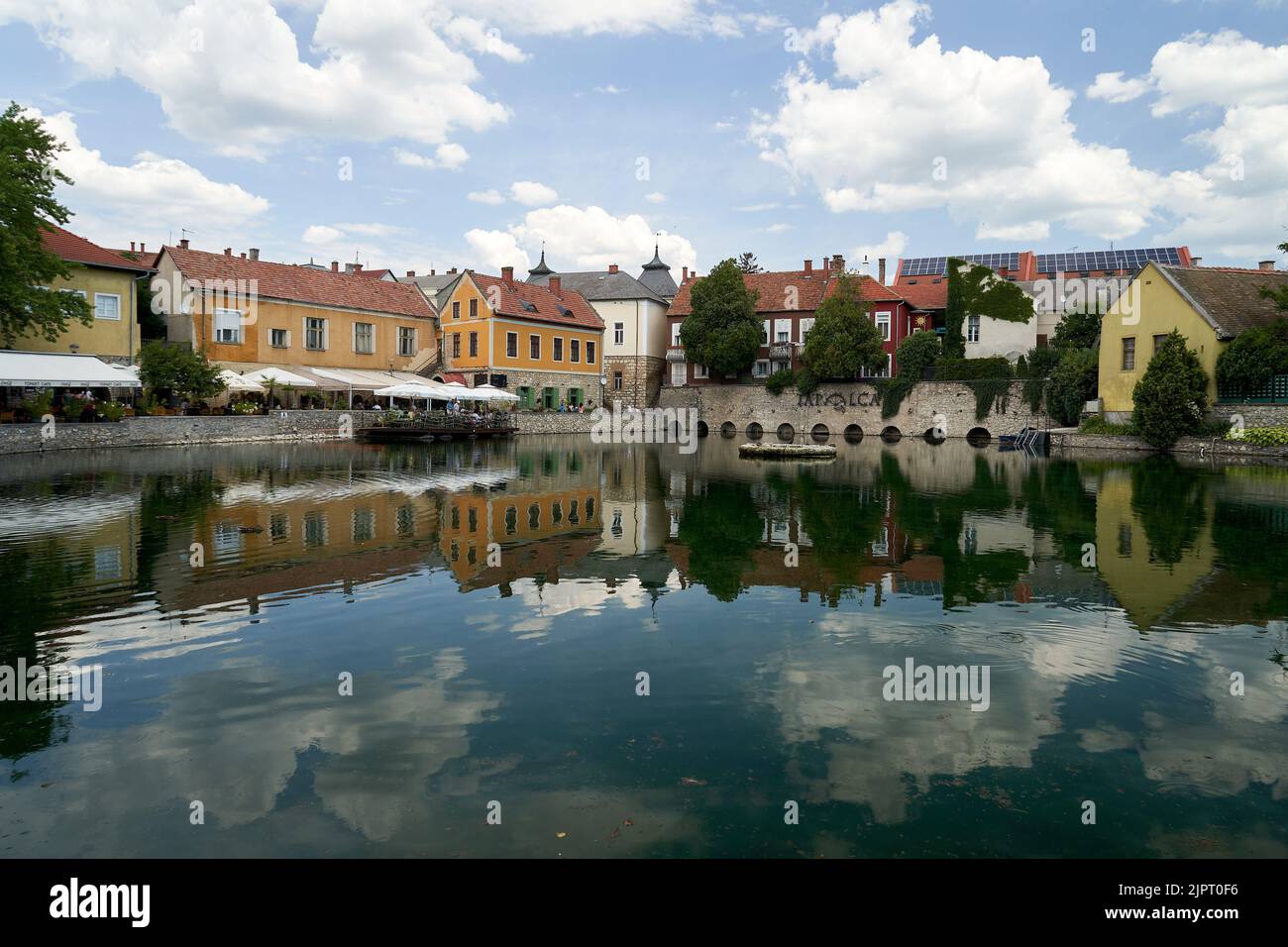 Old town center, lake and old houses Stock Photo - Alamy