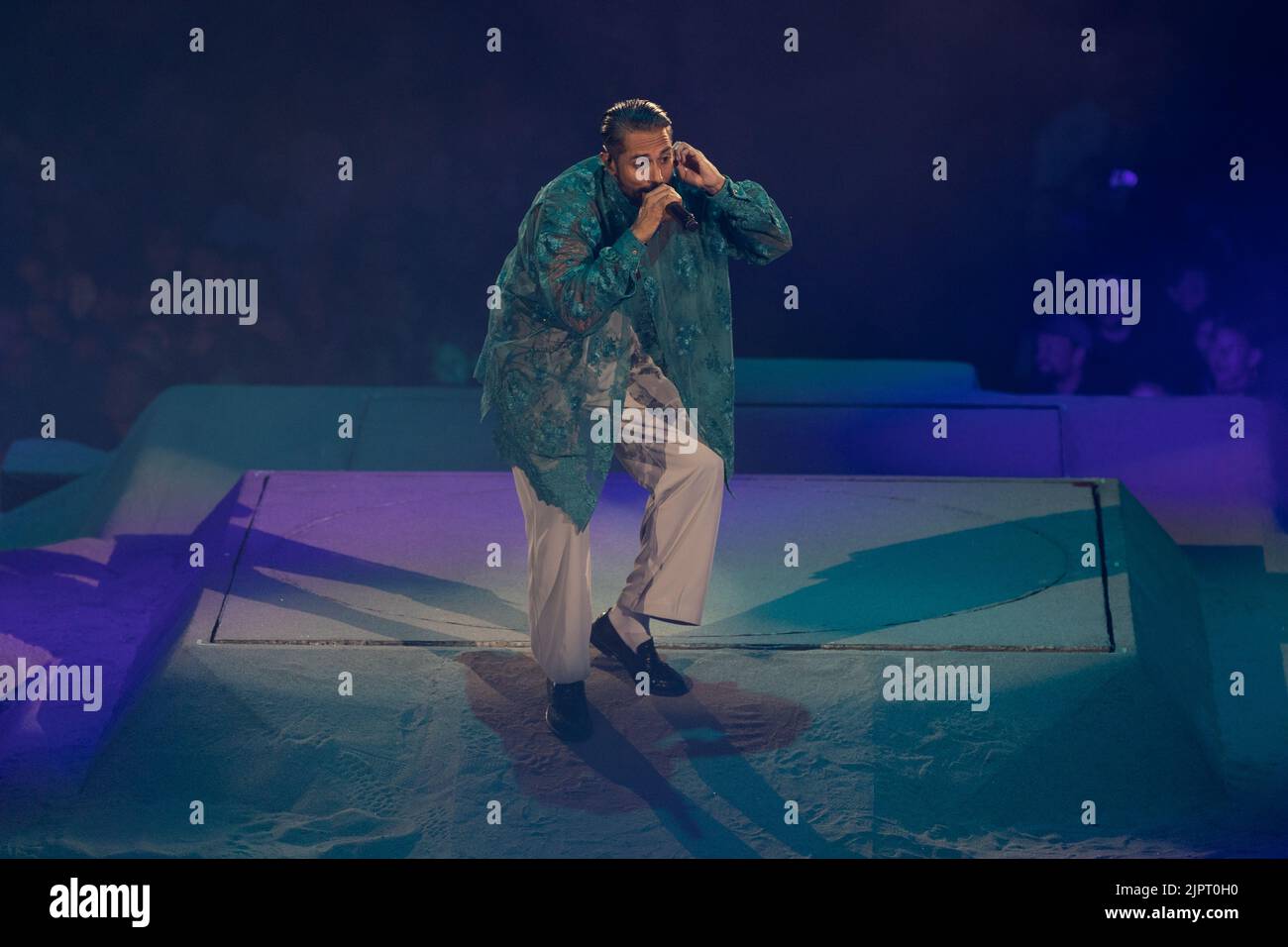 Oslo, Norway. 18th, August 2022. The Norwegian rap duo Karpe performs a ...