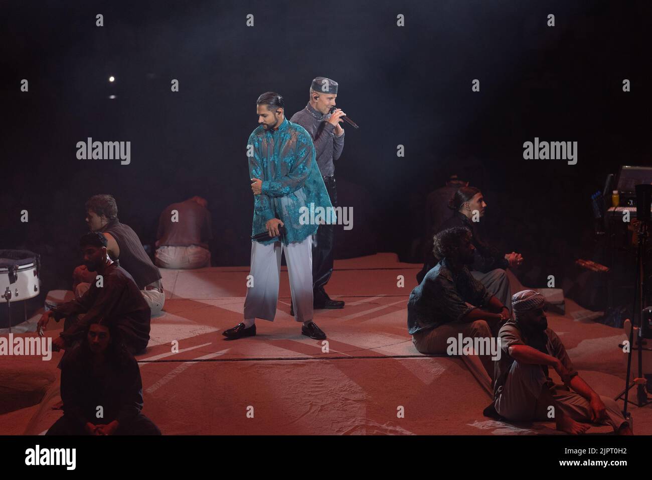 Oslo, Norway. 18th, August 2022. The Norwegian rap duo Karpe performs a ...