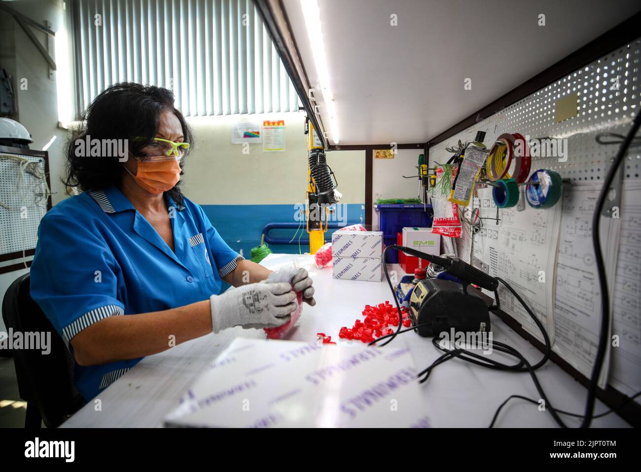 Production of elevators at the Moslift production company Stock Photo ...