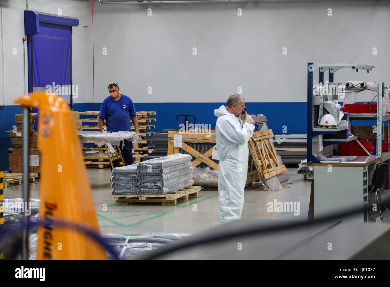 Production of elevators at the Moslift production company Stock Photo ...