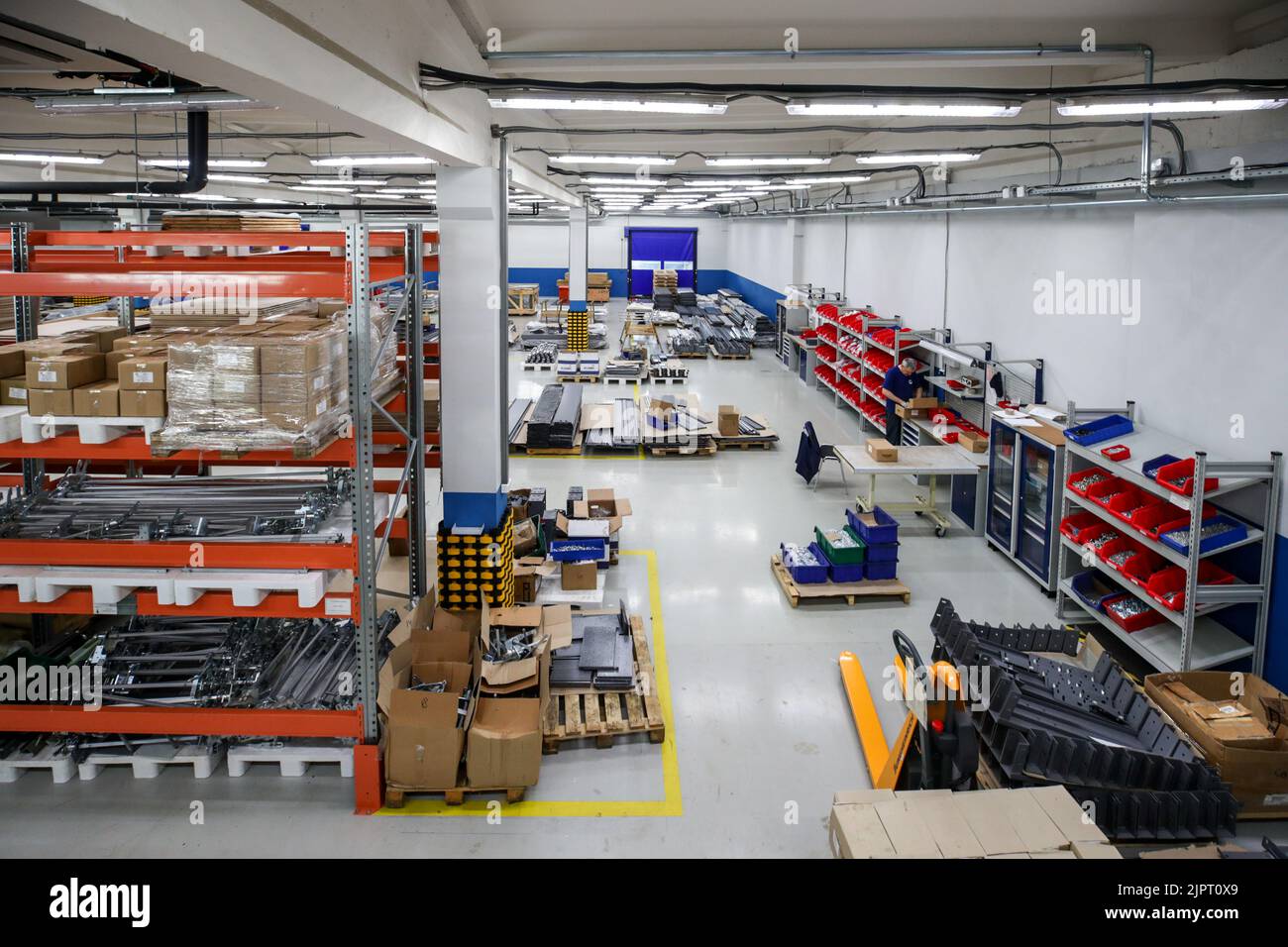 Production of elevators at the Moslift production company Stock Photo ...