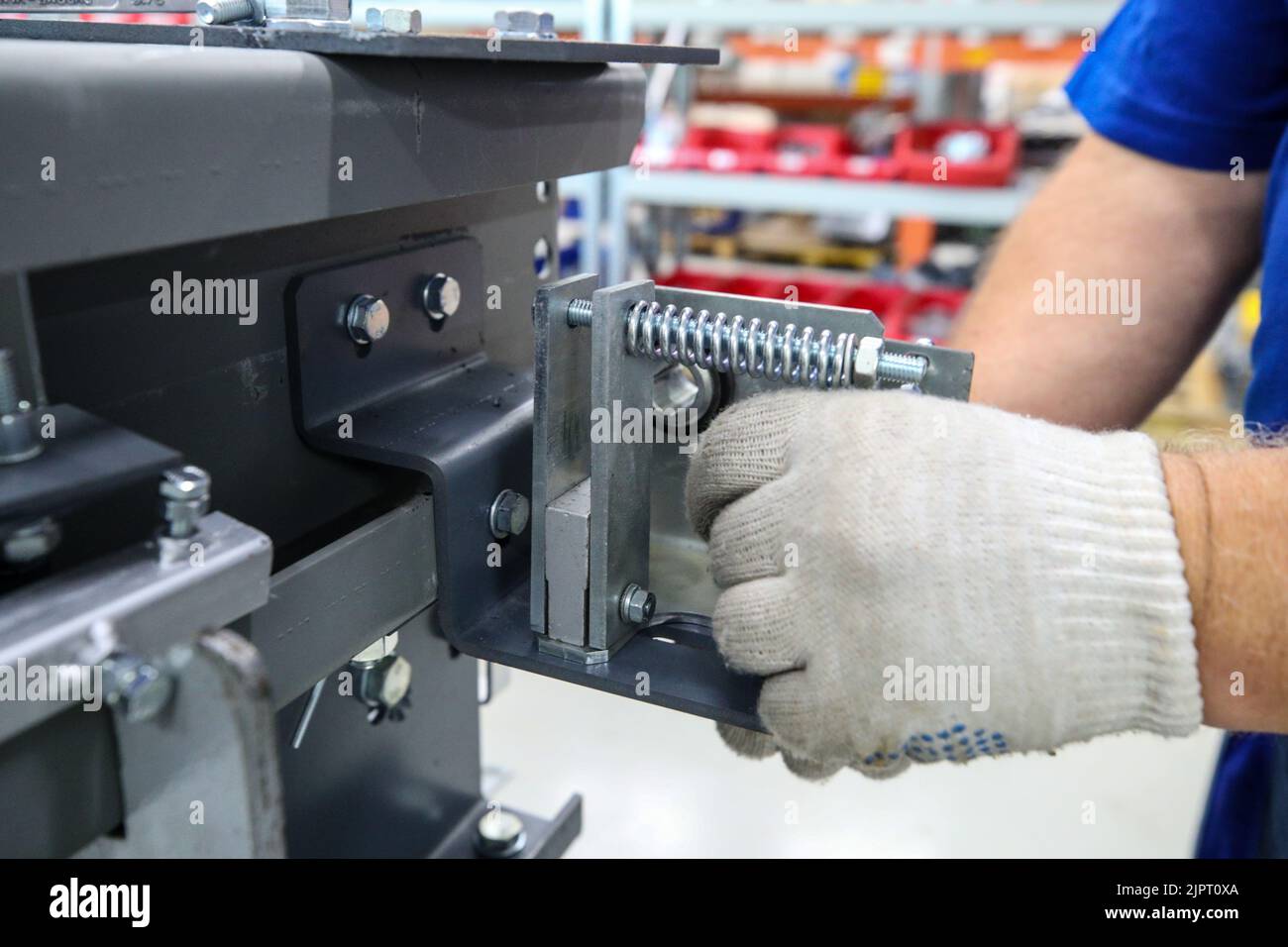 Production of elevators at the Moslift production company Stock Photo ...