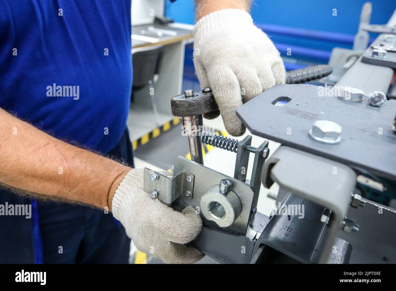Production of elevators at the Moslift production company Stock Photo ...
