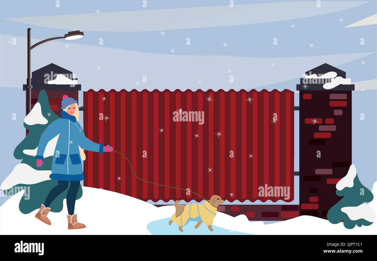 Snowy street scene winter Stock Vector Images - Alamy