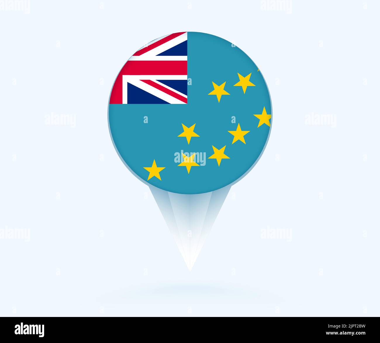 Map pointer with flag of Tuvalu. Vector flag sign on blue background Stock Vector Image & Art ...