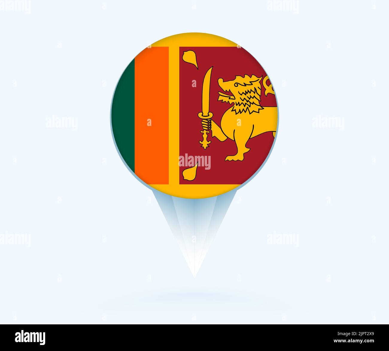 Map pointer with flag of Sri Lanka. Vector flag sign on blue background Stock Vector Image & Art ...