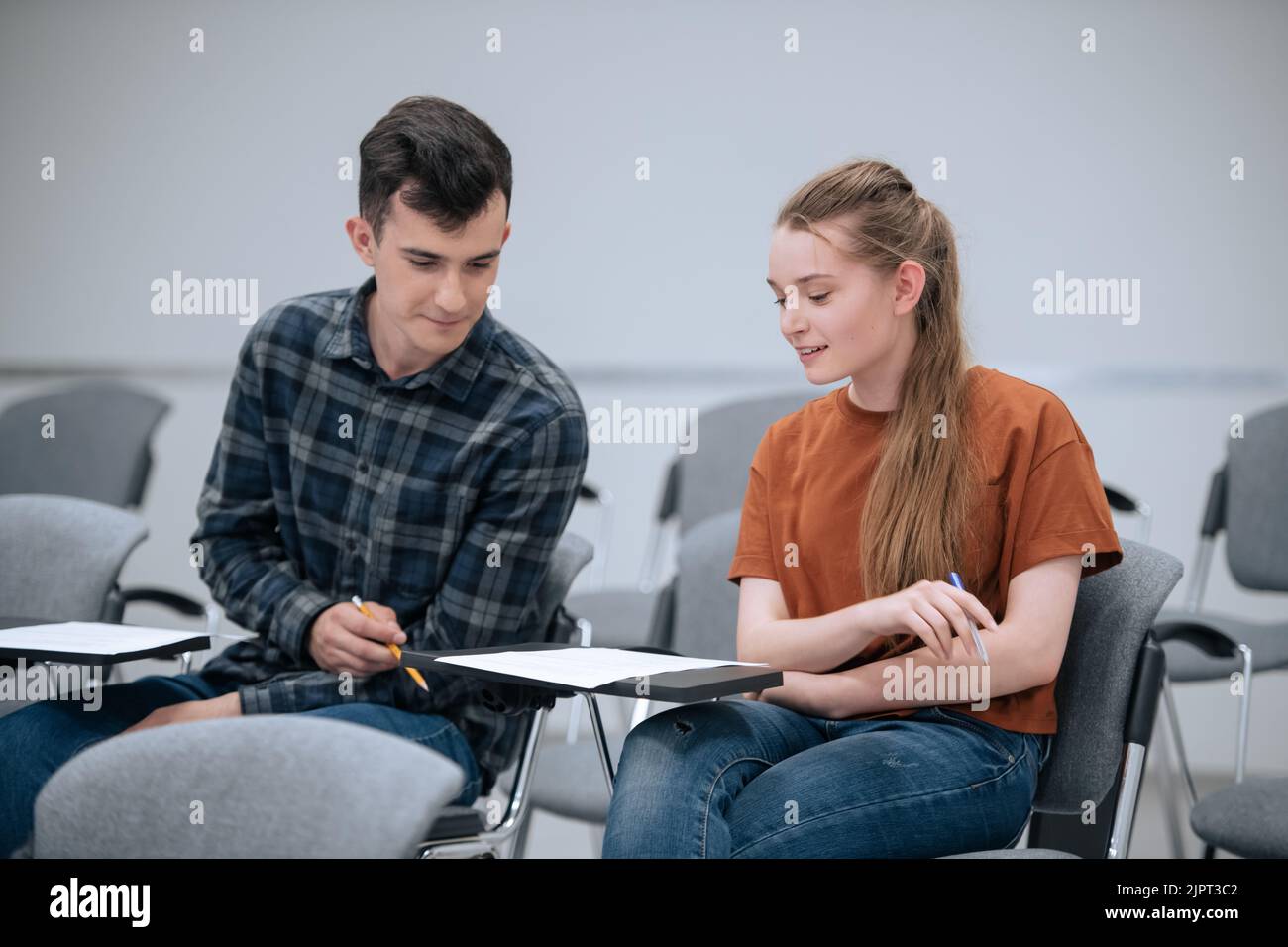 Two students classroom presentation hi-res stock photography and images ...