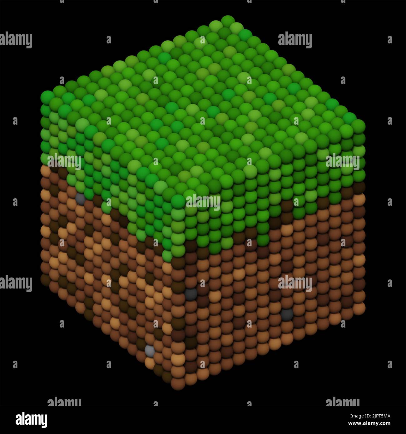 A minecraft block on a black background Stock Photo - Alamy