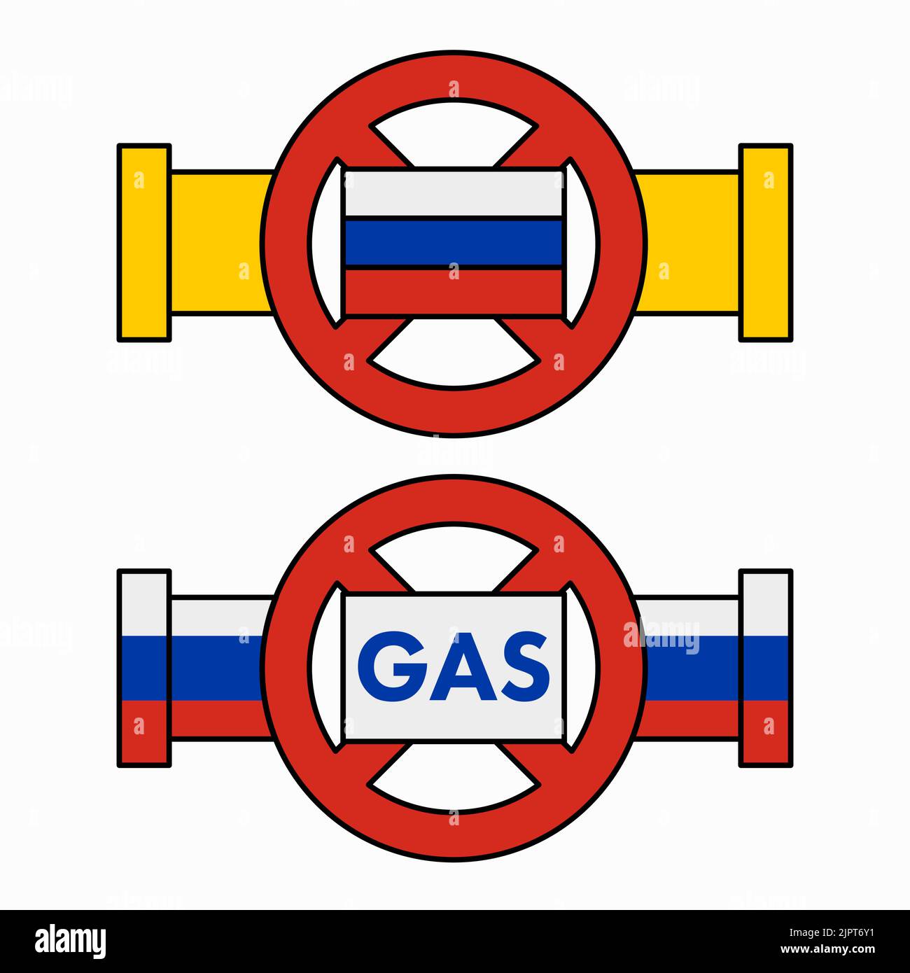 Russian gas ban. Energy crisis in Europe. Flat vector illustration ...
